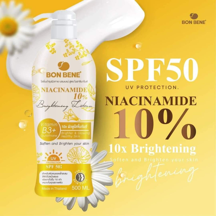 Bon Bene 10% Niacinamide Brightening Lotion with Vitamin B3, Glutathio ...
