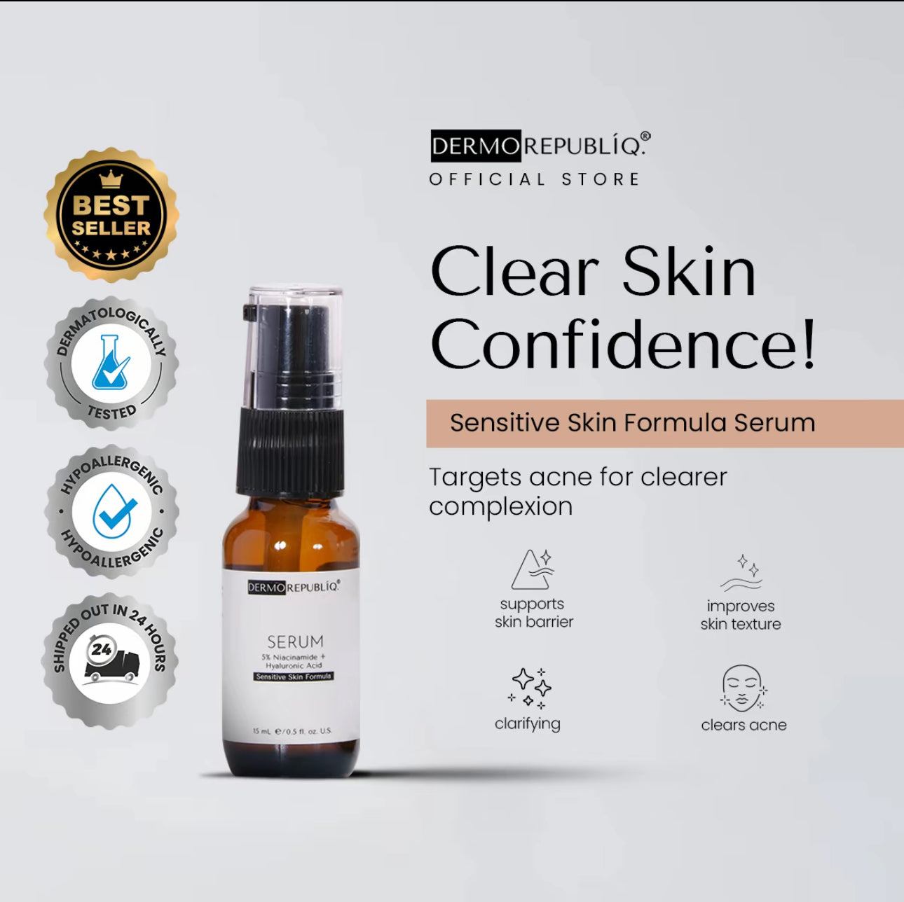 Dermo Republiq 5% Niacinamide + Hyaluronic Acid Serum 30ml – Trends&Beauty